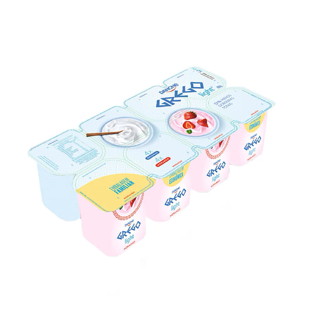 Iogurte Grego sabor Original e Morango Light Danone 800g | Compre ...