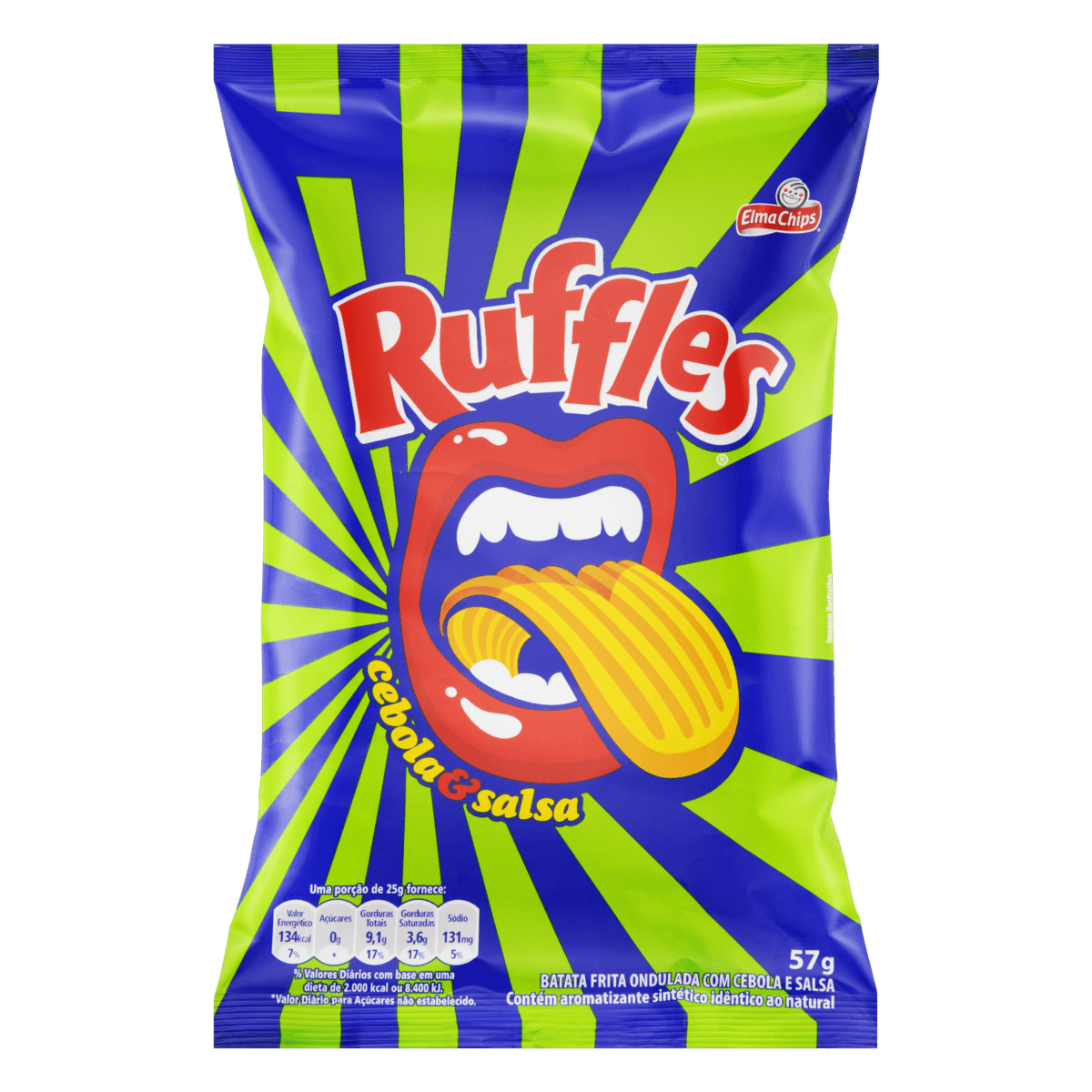 Batata Frita Ondulada Cebola E Salsa Ruffles 57g | Compre online e ...