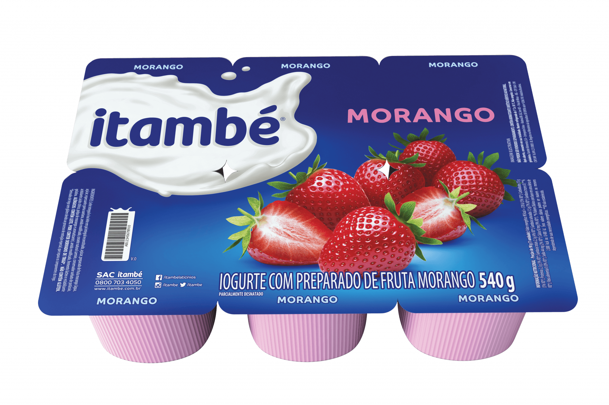 Iogurte sabor Polpa Morango Itambé 540g | Compre online e receba em casa!