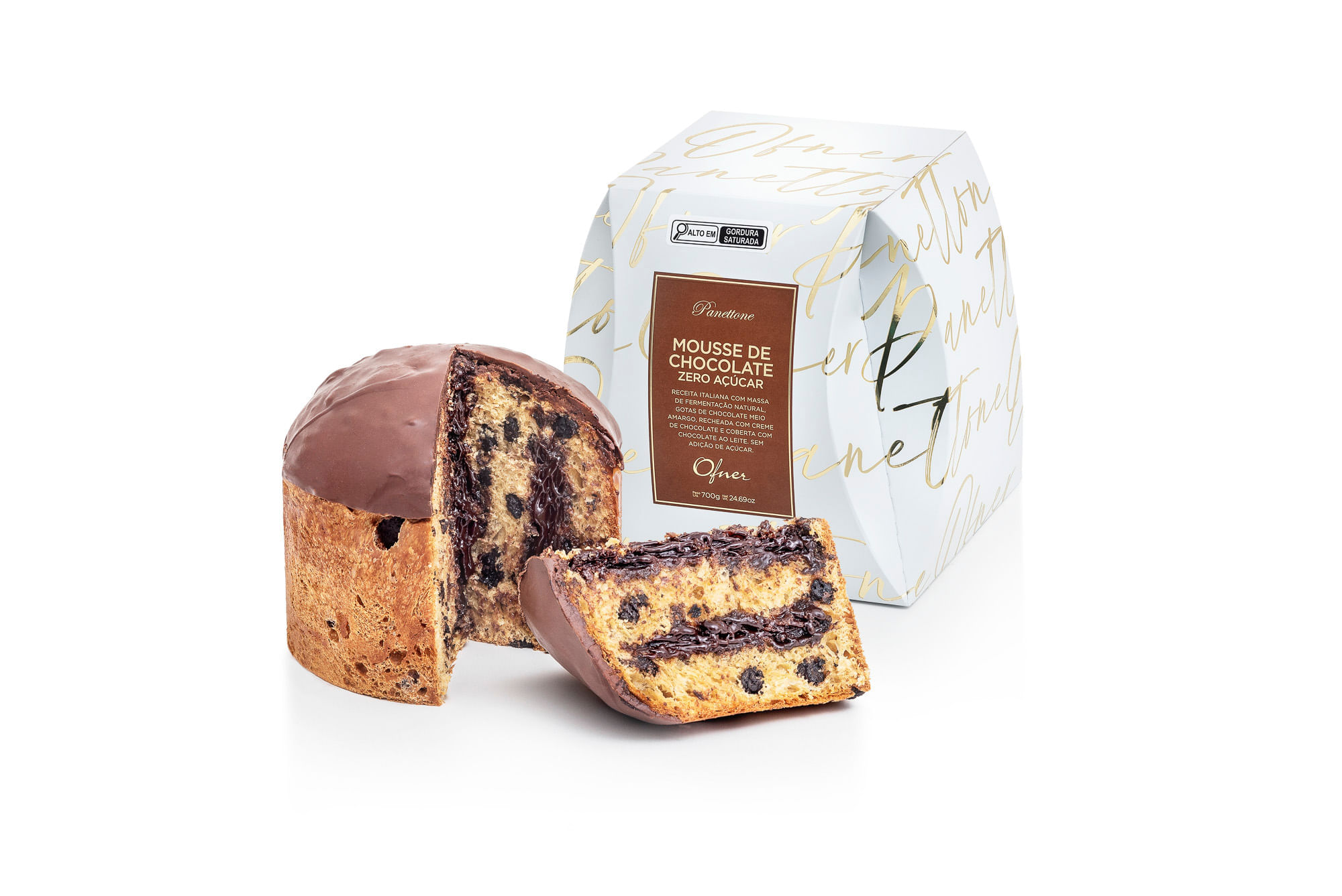 Panettone Mousse Chocolate Zero Ofner 700g | Compre online e receba em ...