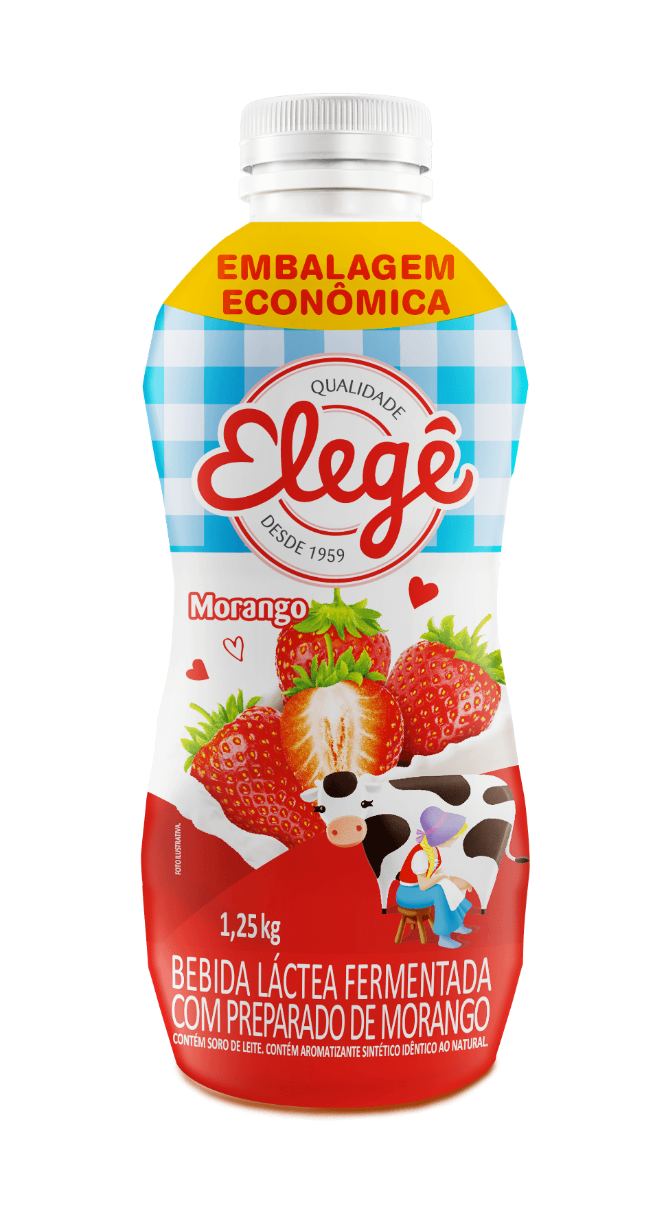 Bebida Láctea sabor Morango Elegê 1150g | Compre online e receba em casa!