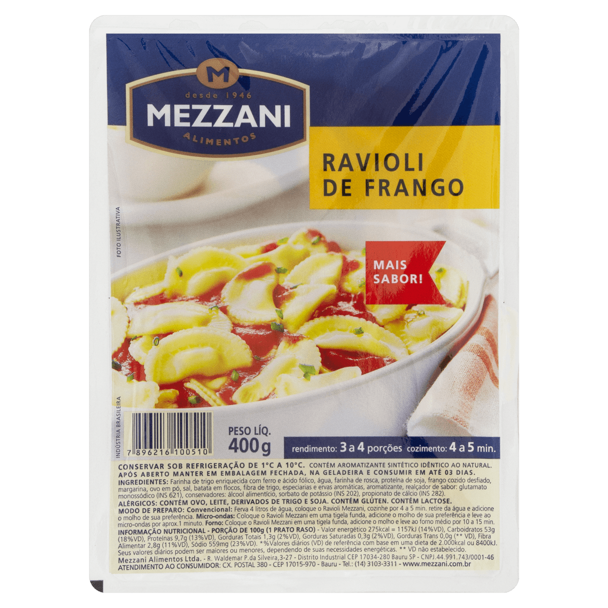 Ravioli Frango Mezzani 400g | Compre online e receba em casa!