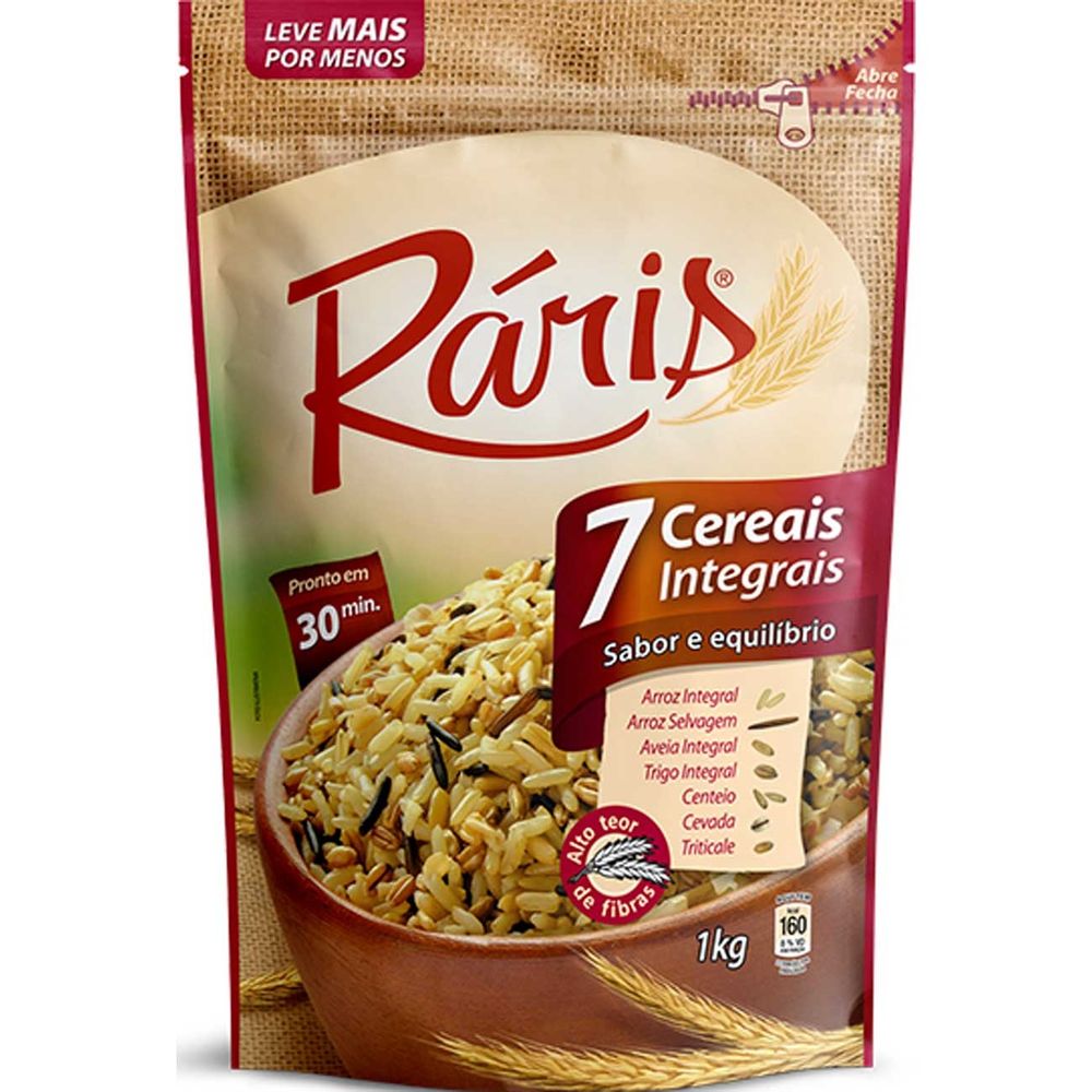Arroz Integral 7 Cereais Raris Pacote 1kg | Compre online e receba em casa!