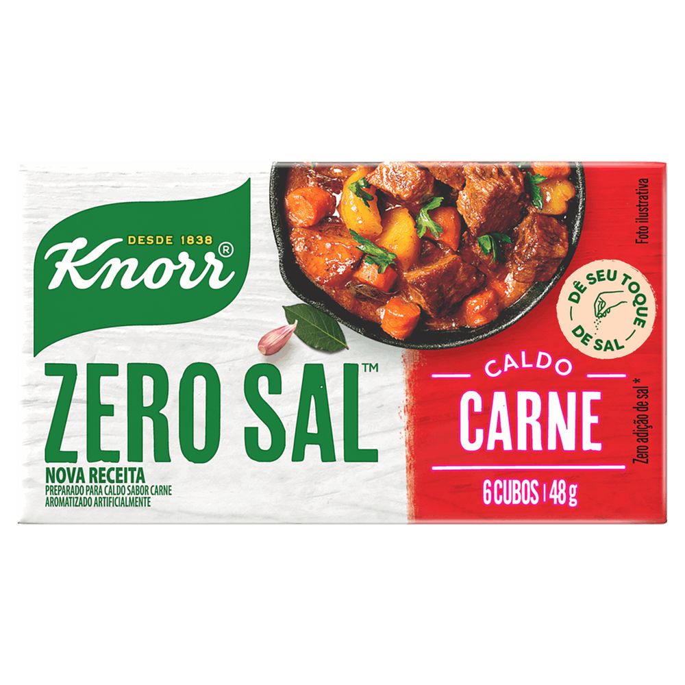 Caldo de Carne em Tablete Zero Sal Knorr 48g | Compre online e receba ...