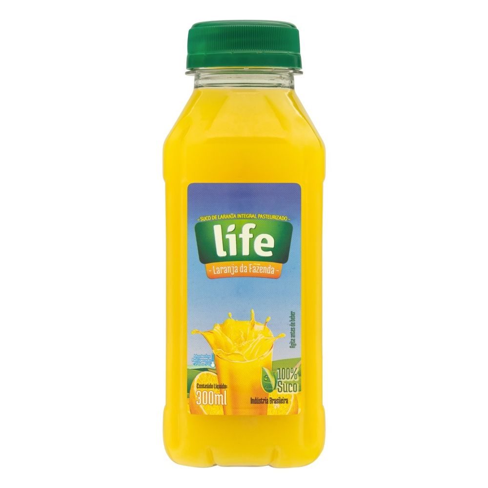 Suco Integral Laranja Life Garrafa 300ml | Compre online e receba em casa!