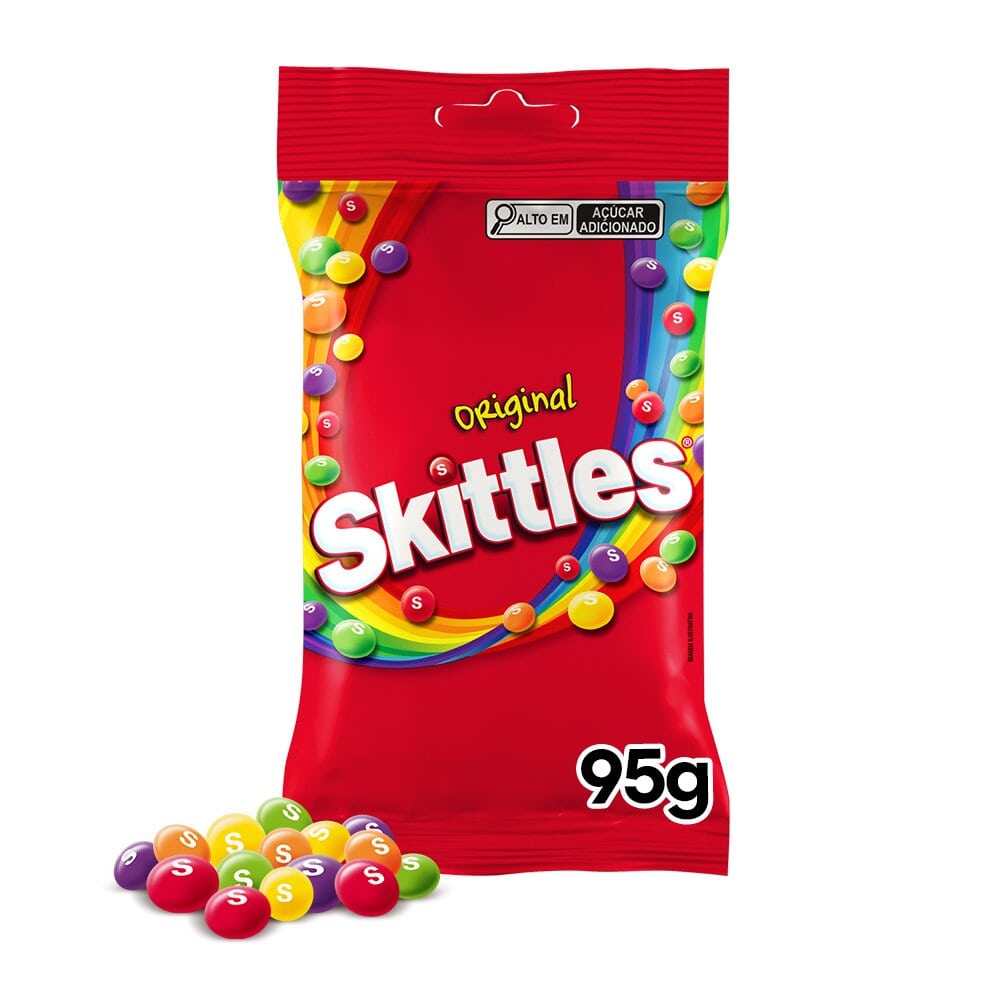 Bala Original Skittles Pacote 95g | Compre online e receba em casa!