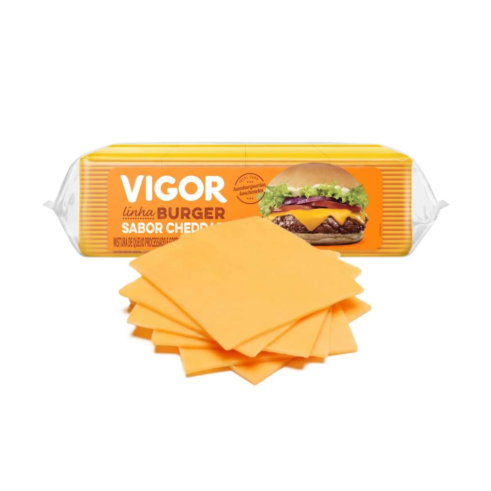 Queijo Processado Fatiado Cheddar Vigor 140g | Compre online e receba ...