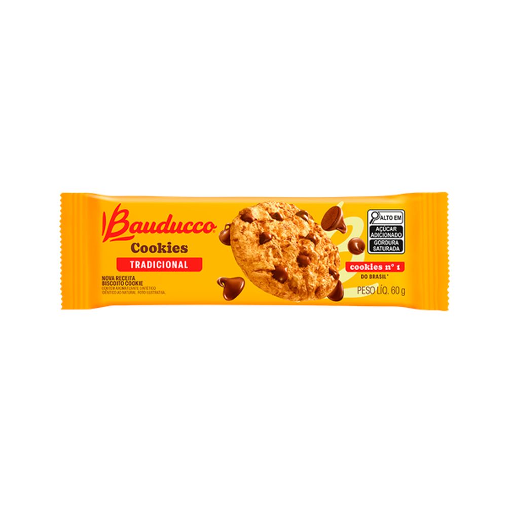 Biscoito Cookie Tradicional Bauducco Pacote 60g | Compre online e ...