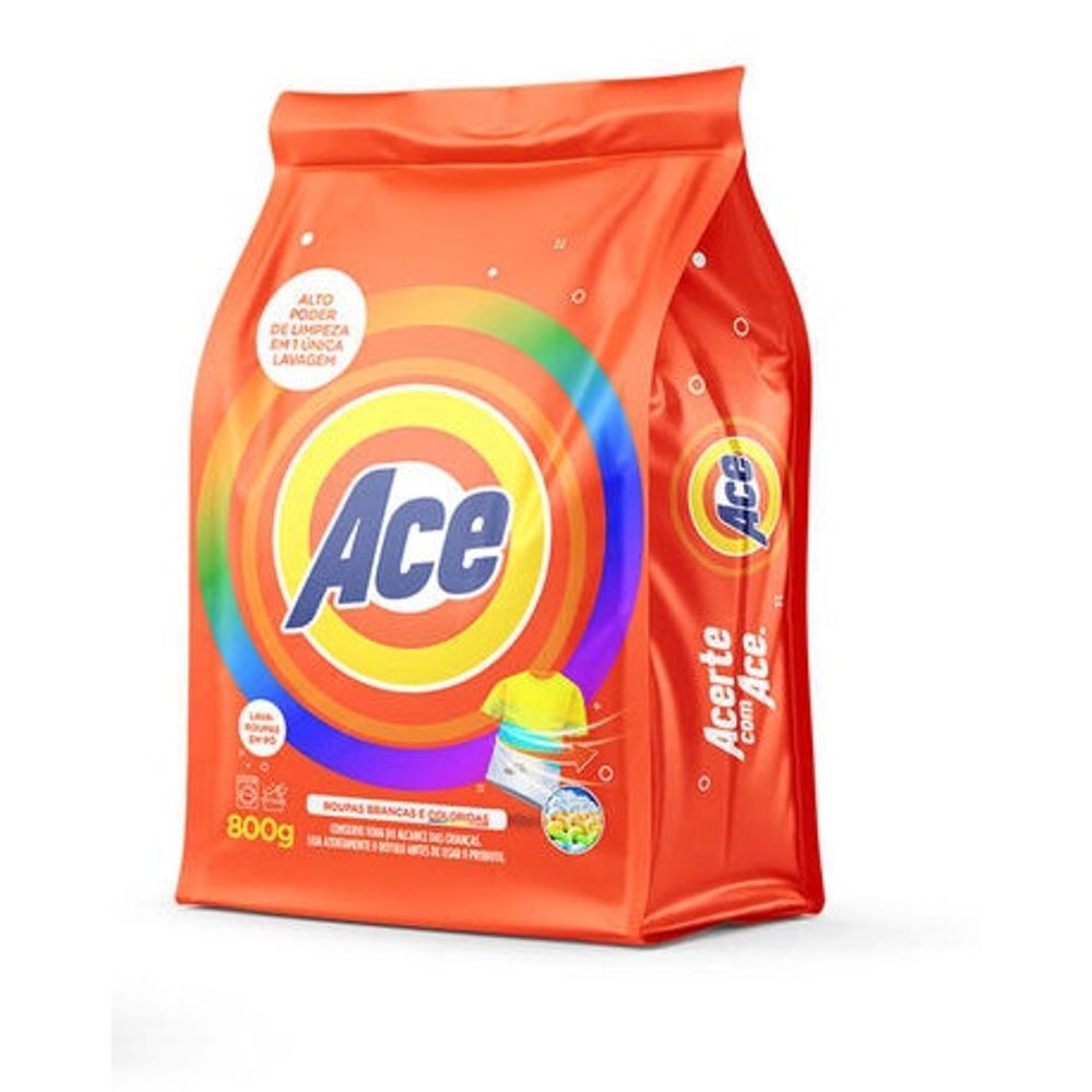 Lava Roupas em Pó Super Concentrado Ace 800g | Compre online e receba ...