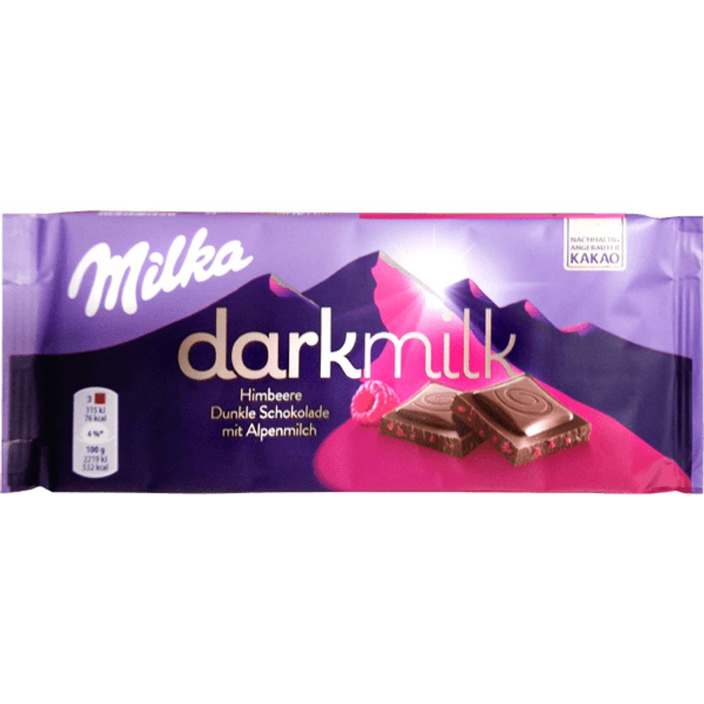 Chocolate Dark Milk Raspberry Milka 85g | Compre online e receba em casa!