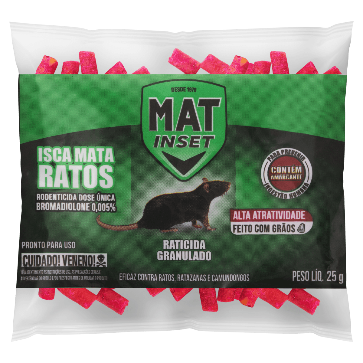 Raticida Granulado Mat Inset Pacote 25g | Compre online e receba em casa!